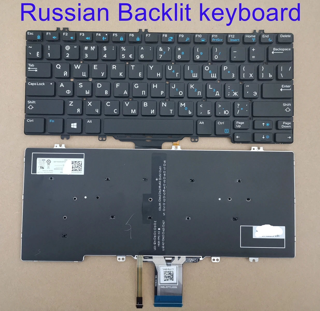 Russian-Backlit-keyboard-for-Dell-Latitude-7280-7290-7380-7389-7390 ...