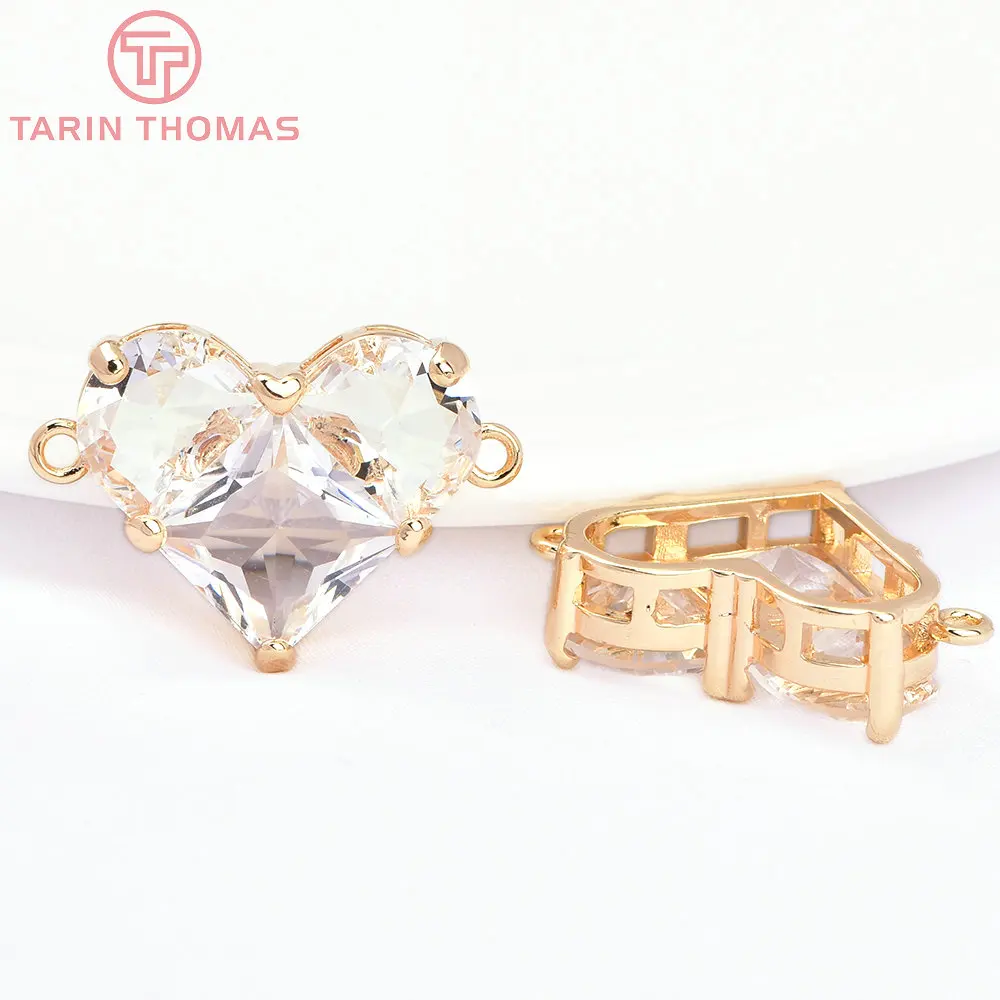 2 шт., латунные подвески с двумя отверстиями, 26 х18 мм, 24 к | AliExpress