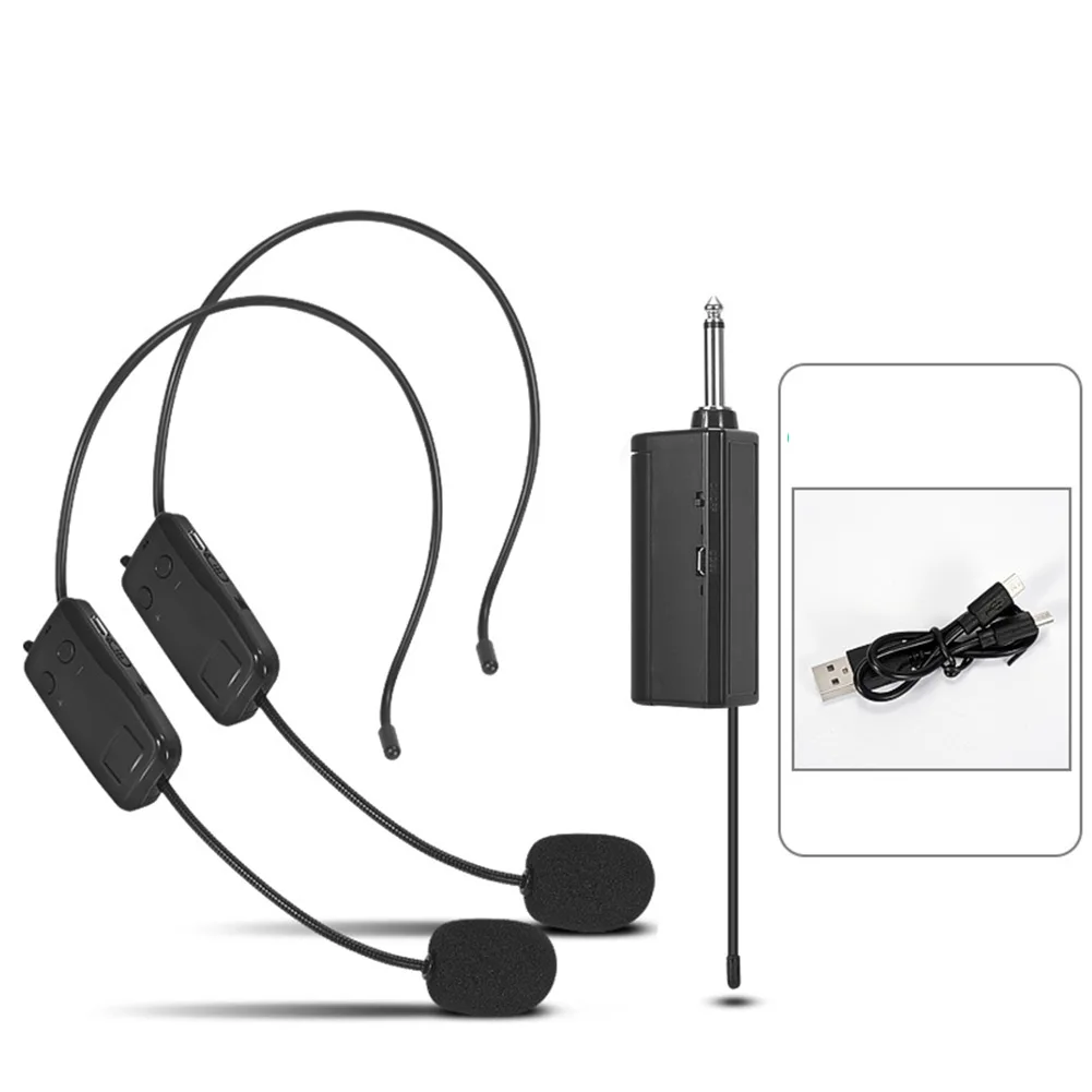 2-4G-Wireless-Microphone-Megaphone-Headset-Radio-Mic-With-3-5mm-To-6 ...
