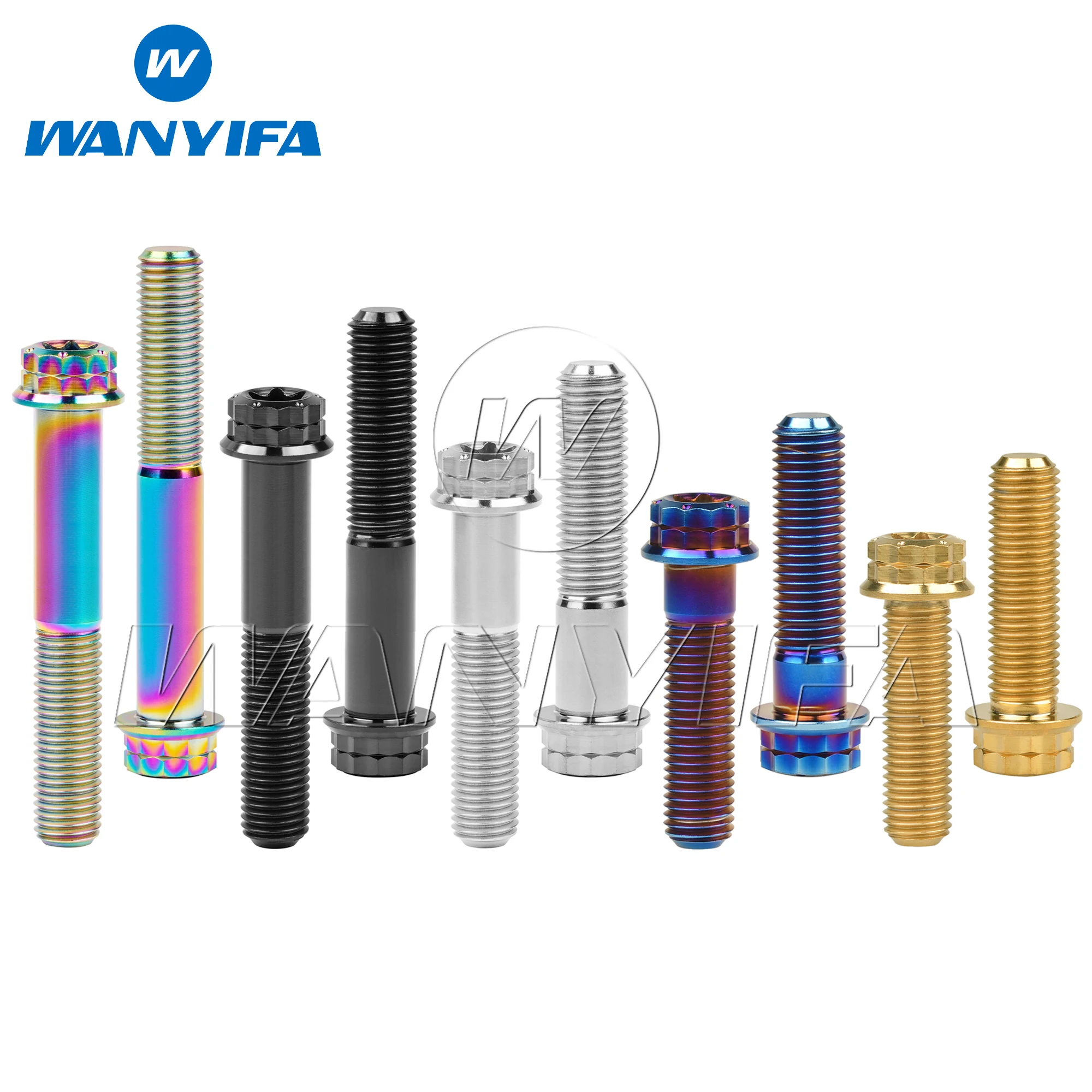 Wanyifa Titanium Bolt M10x20 25 30 35 40 45 50 55 60 65 70mm Flange 12 ...