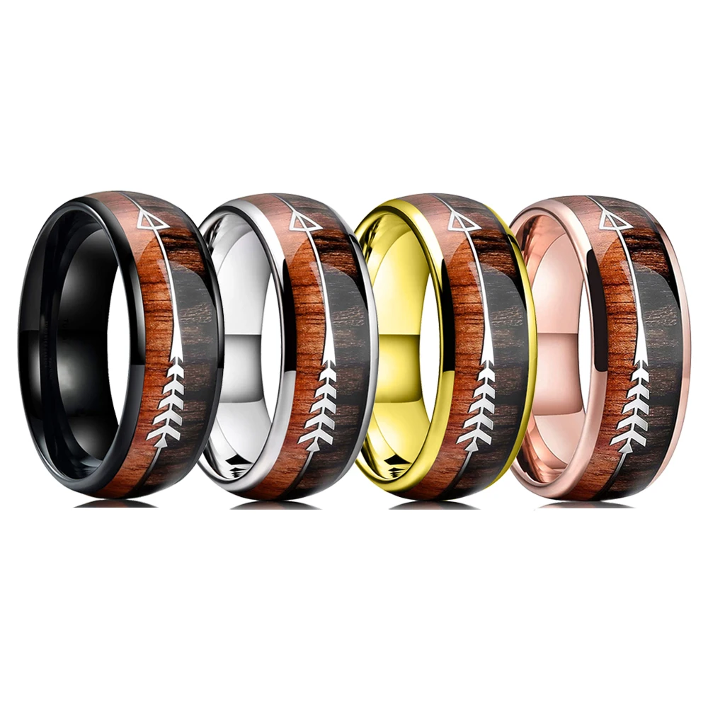 Classic-8mm-Titanium-Stainless-Steel-Rings-For-Men-Women-4-Colors-Koa ...