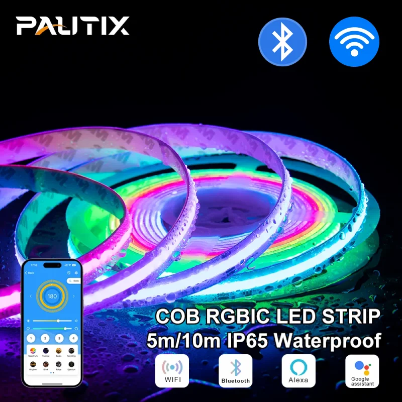 Pautix-5-10M-Adresseerbare-Cob-Rgbic-Led-Strip-Ip65-Waterdichte-Dc-12V ...