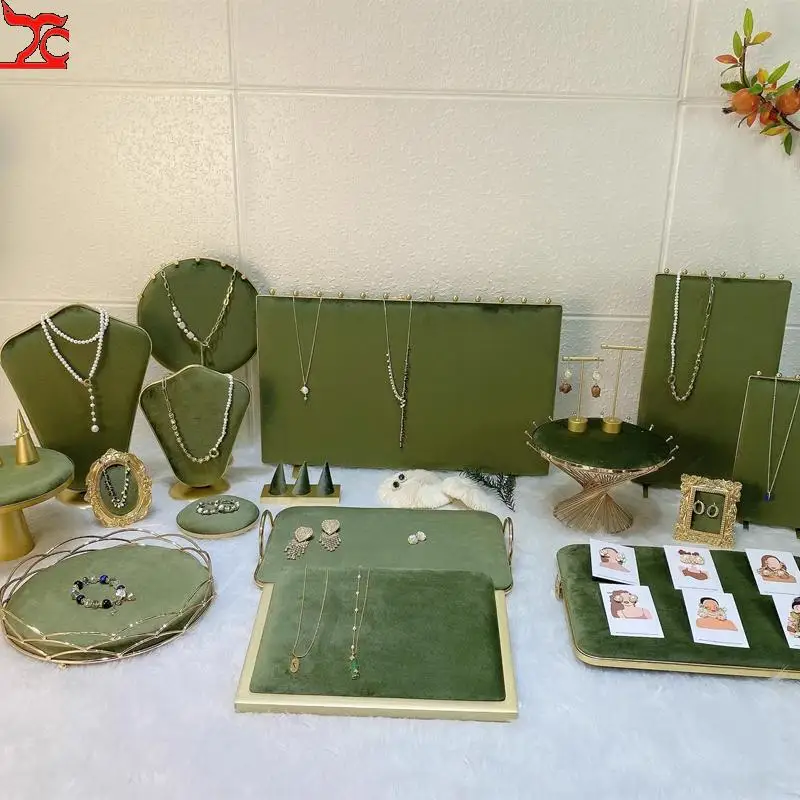 Fashion-Grass-Green-Series-Velvet-Jewelry-Display-Rack-Jewelry-Shop ...