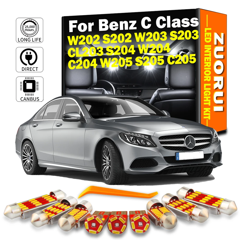 Canbus LED Interior Light Kit For Mercedes Benz C Class W202 S202 W203 ...