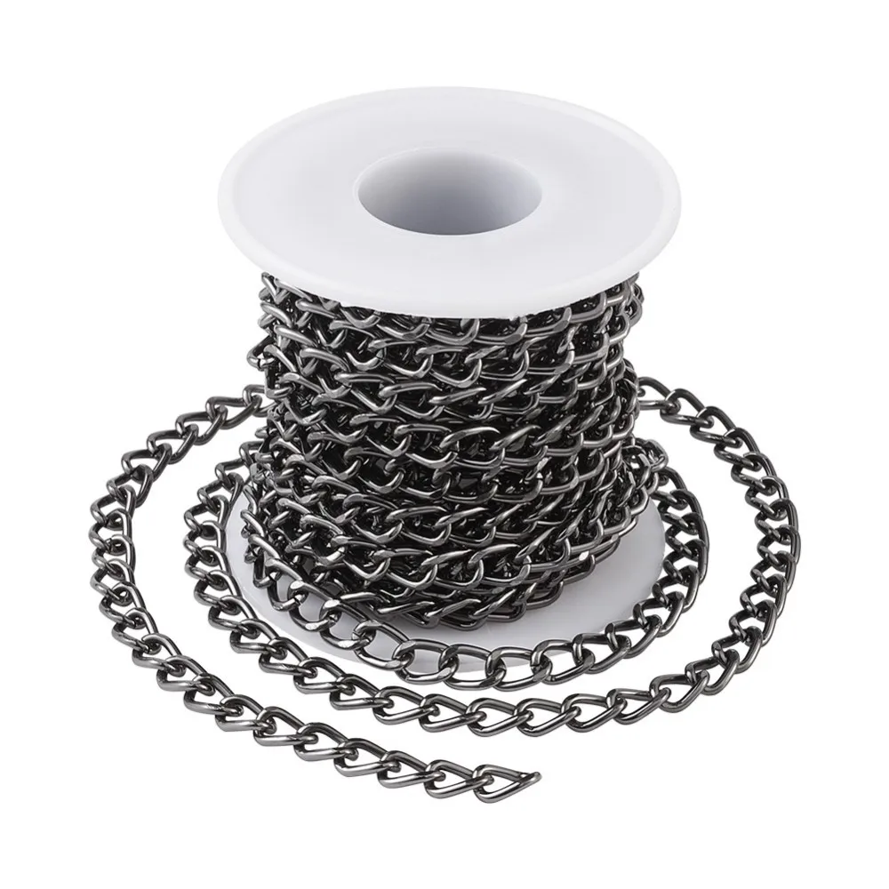 5m-Metal-Black-Chain-Roll-Aluminum-Curb-Chains-Unwelded-Twisted-Link ...
