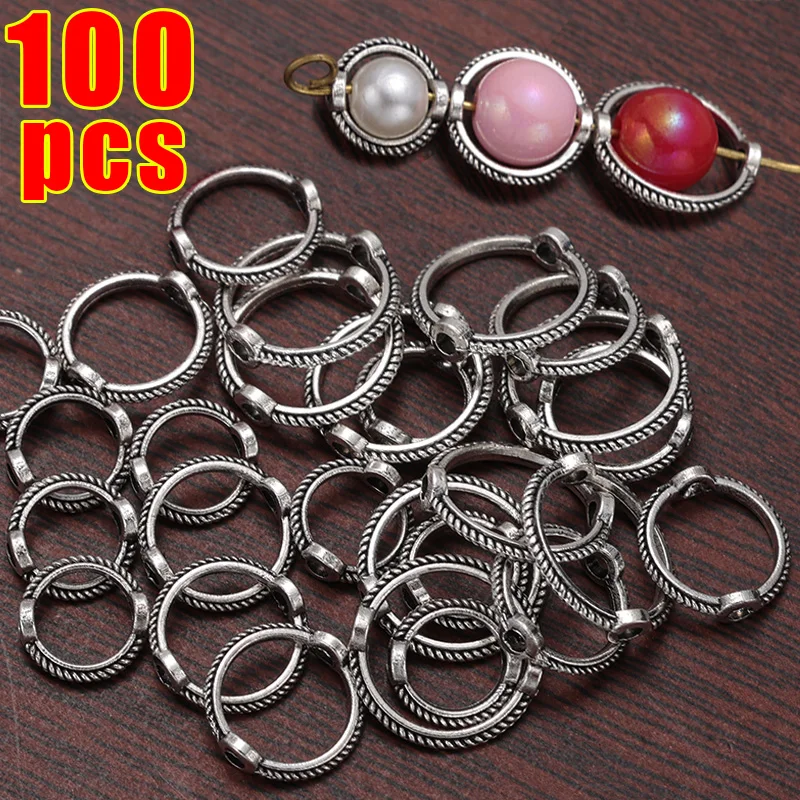 Vintage-Round-Frame-Connect-Beads-Frame-Ring-Through-Hole-Bead-Circle ...