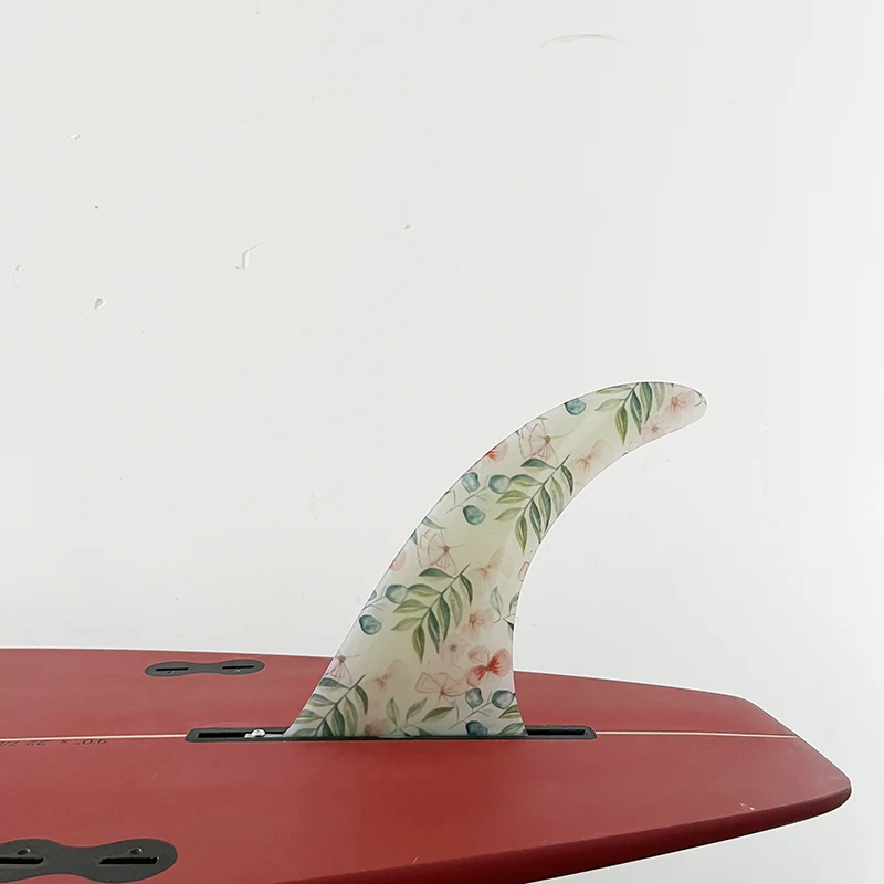 New big flower style center fin 9inch10inchlongboard Fin fiberglass ...
