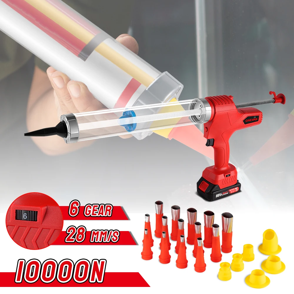 10000n Cordless Glue Gun 7500mah Electric Caulking Gun Portable Glass Hard Rubber Sealant Gun ...