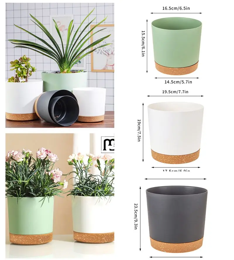 Detachable Bottom Flower Pot Self Watering Pots for Plants Round ...