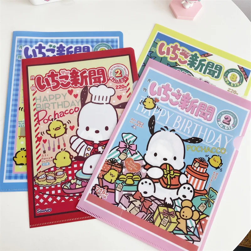 Kawaii Sanrios A4 Folder Pochacco Waterproof Large Capacity Student ...