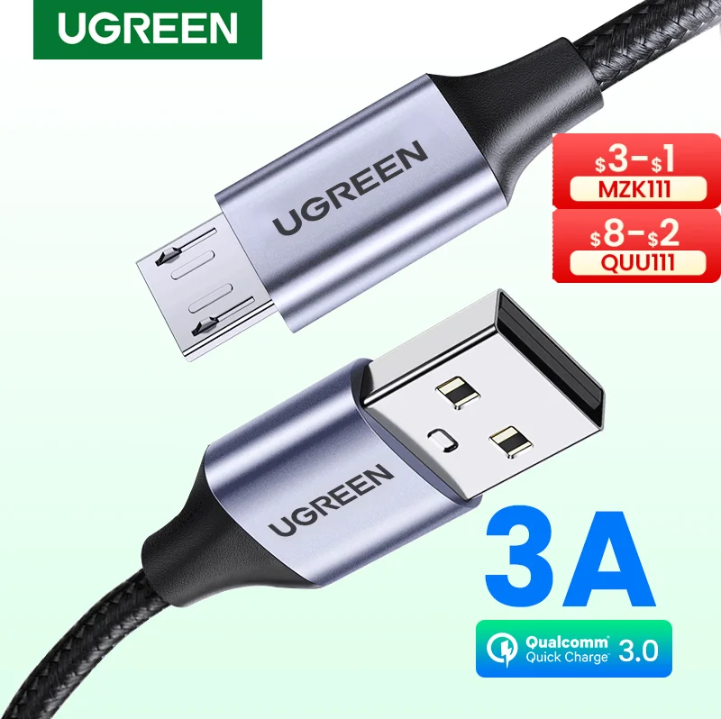 Ugreen-Micro-USB-Cable-3A-Nylon-Fast-Charging-USB-Type-C-Cable-for ...