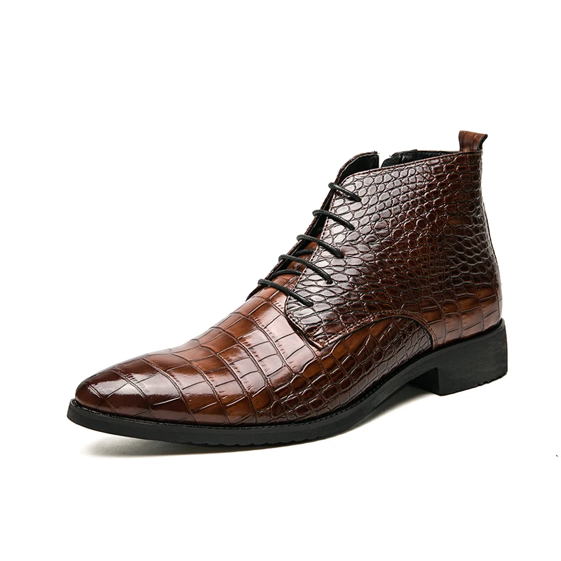 MPS-1036 Spring Chelsea Men Leather Lace Up Ankle Boots – Jekhanei.Com