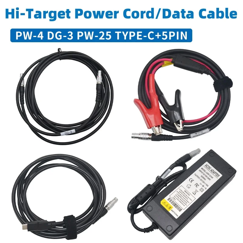 Hi-Target GPS RTK Host Data Cable DG-3 HDL460A Radio Power Cable PW-25 ...