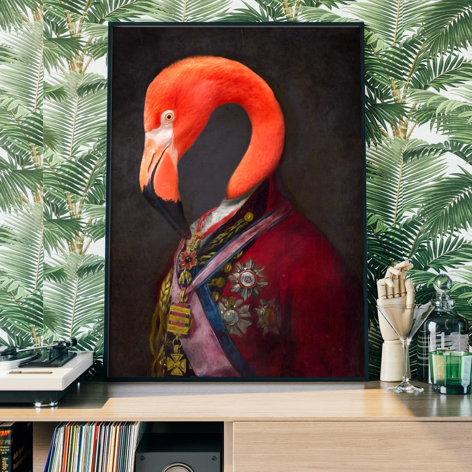 Vintage Flamingo Painting