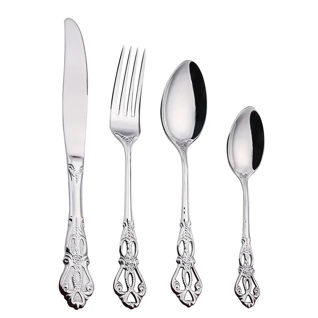 Retro Gold Cutlery Set Luxury Complete Tableware European Style ...