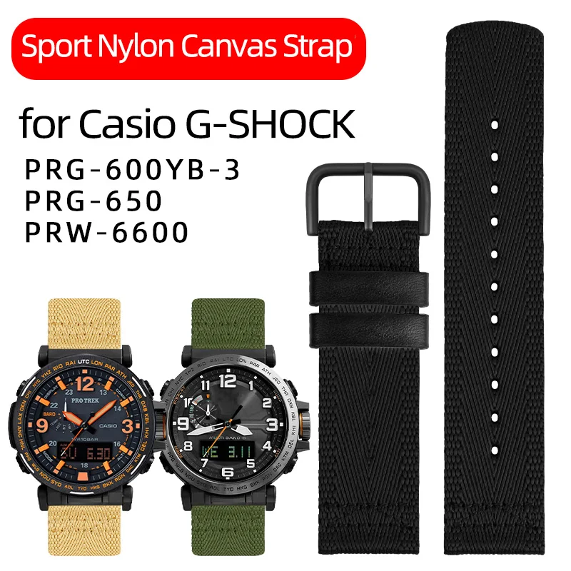 24mm-Sport-Nylon-Canvas-Strap-para-Casio-G-SHOCK-PRW-6600-PRG-600YB-PRG ...