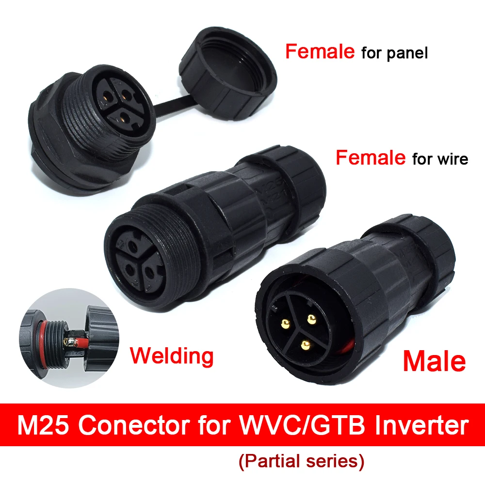 M25-Connector-Male-Female-Wire-or-Panel-Mount-3Pin-Welding-Power-Plug ...