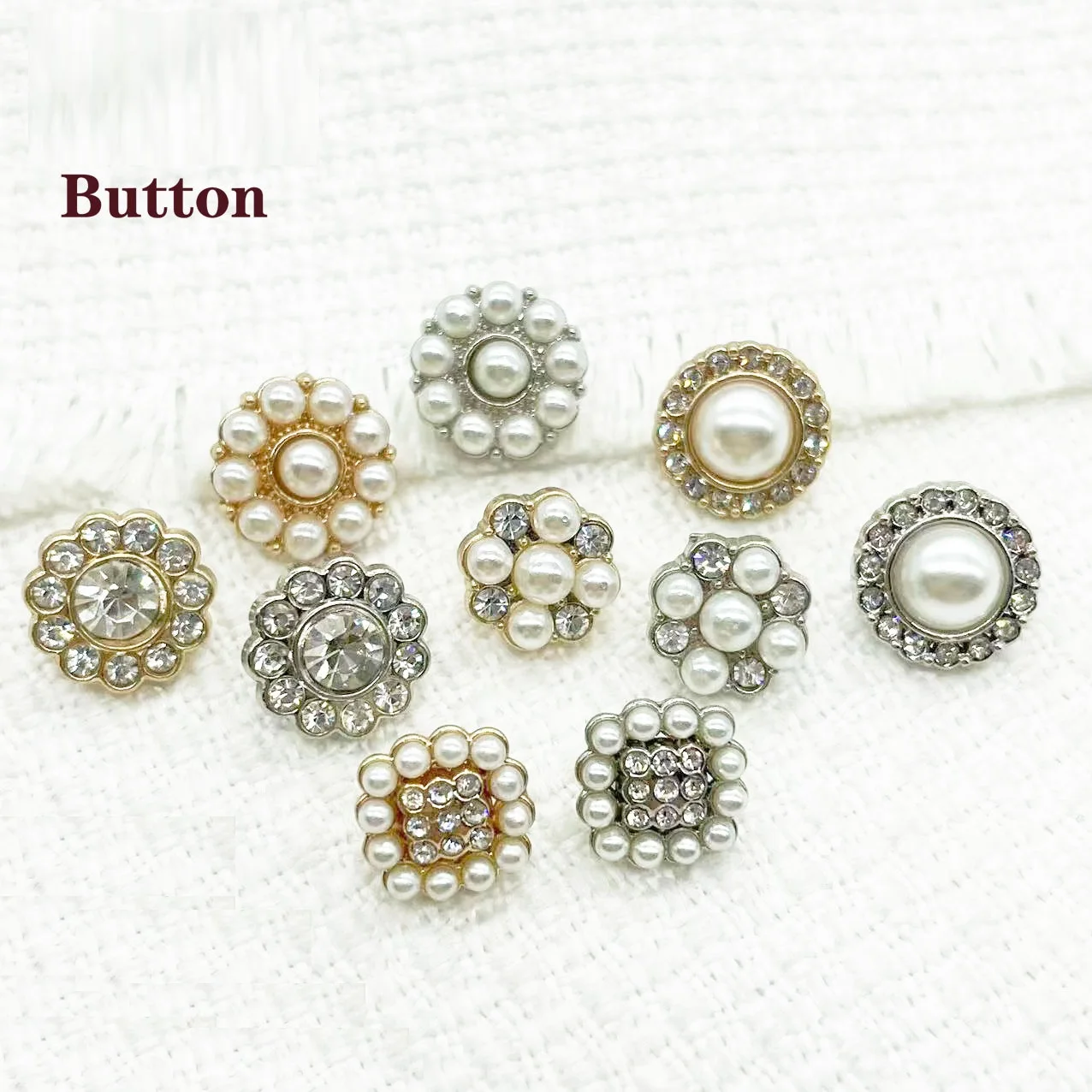 10PCS-Flower-shaped-small-perfume-pearl-buttons-fashionable-versatile ...