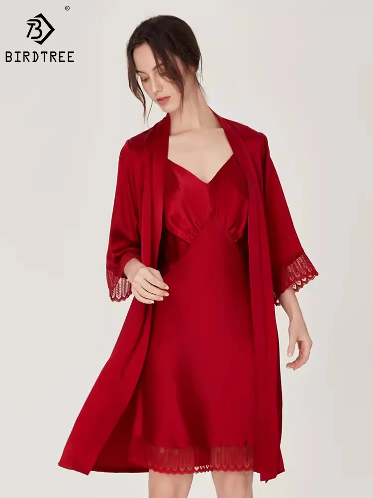 Birdtree-100-Mulberry-Silk-Sleeping-Robes-Dresses-Sleepwear-Sexy ...