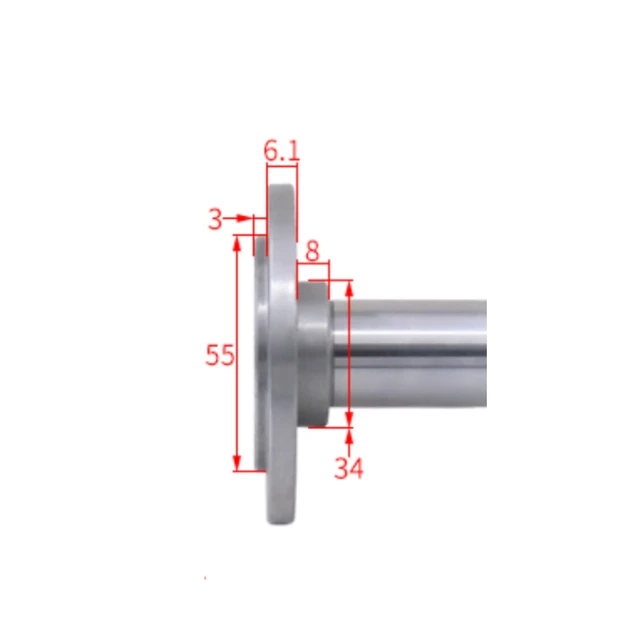 Lathe Headstock Spindle Shaft OD 25mm L 112mm Flange Back Base Plate ...