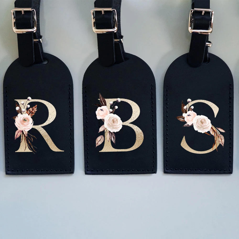 Initial-Luggage-Tag-PU-Leather-for-Suitcase-Baggage-Handbag-Travel-Bag-Label-Suitcase-Tag-with ...