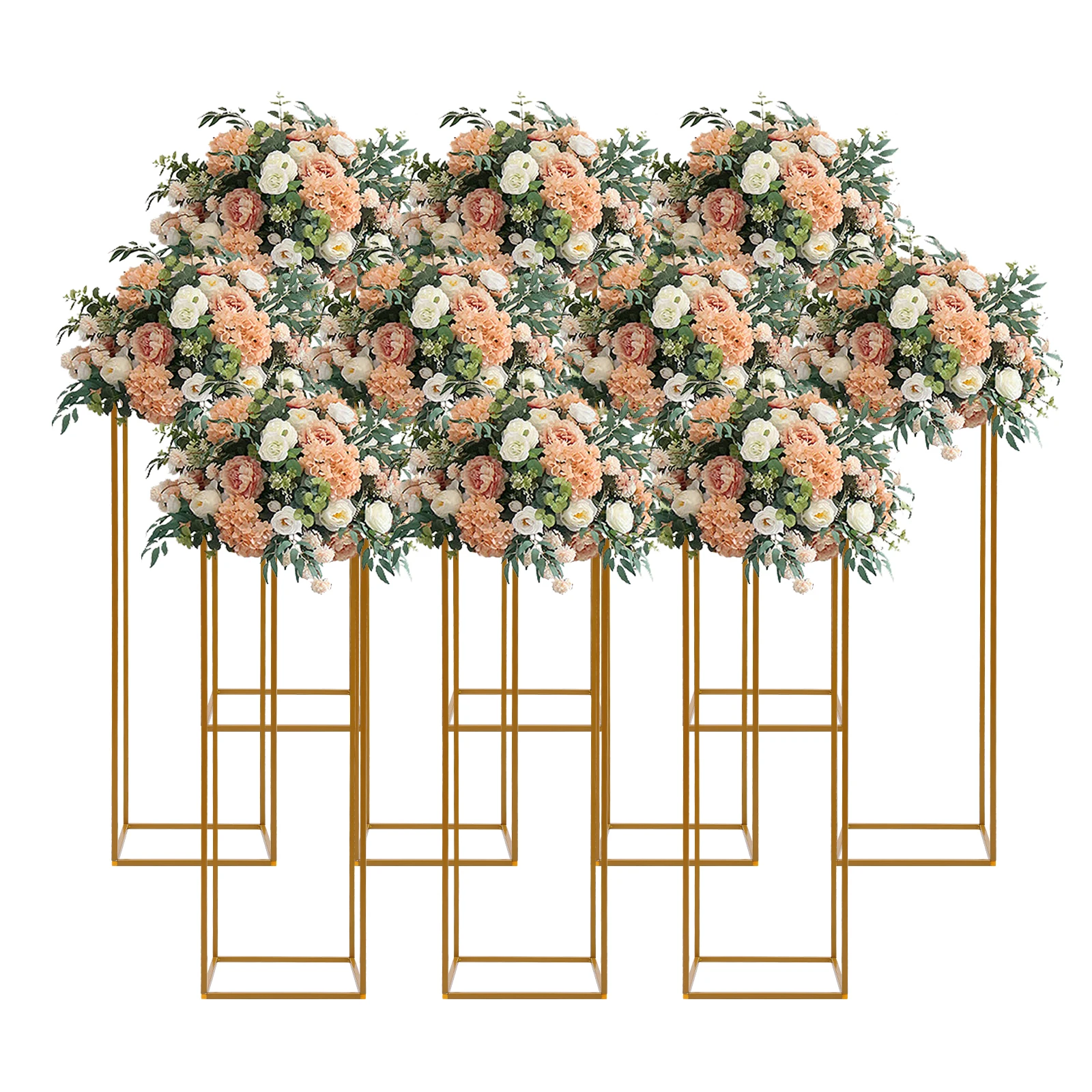 4Pcs-10Pcs-Gold-Frame-Backdrop-Stand-Rectangular-Metal-Flower-Rack-For ...