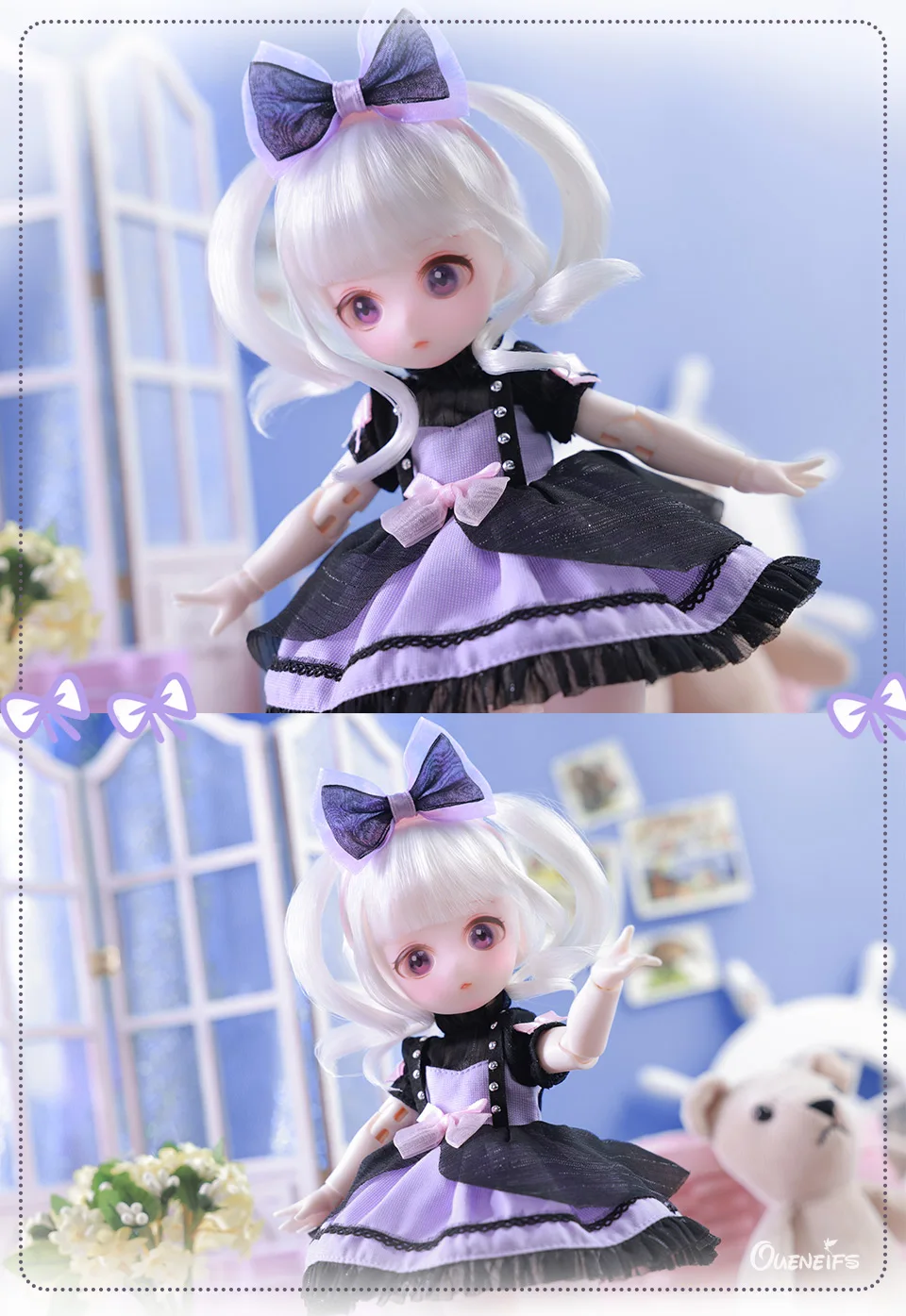 New Design BJD Doll Naint 1/6 Omelet Cute Big Eyes Bow Shaggy Skirt ...