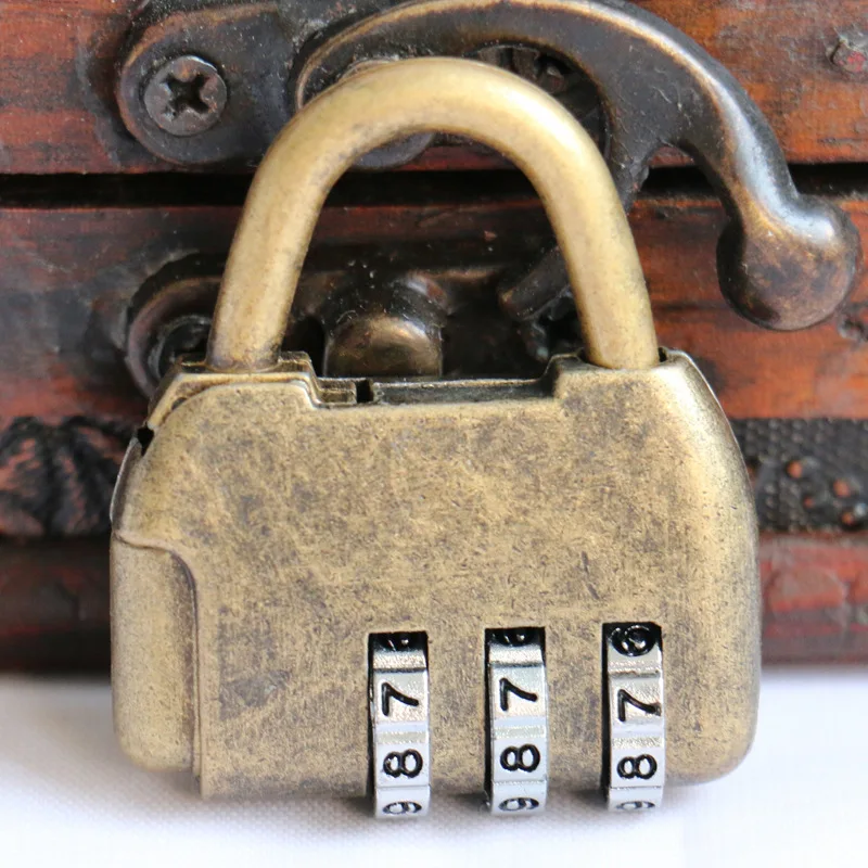 3-Digit-Combination-Lock-Retro-Zinc-Alloy-Padlock-Chinese-Old-Lock ...