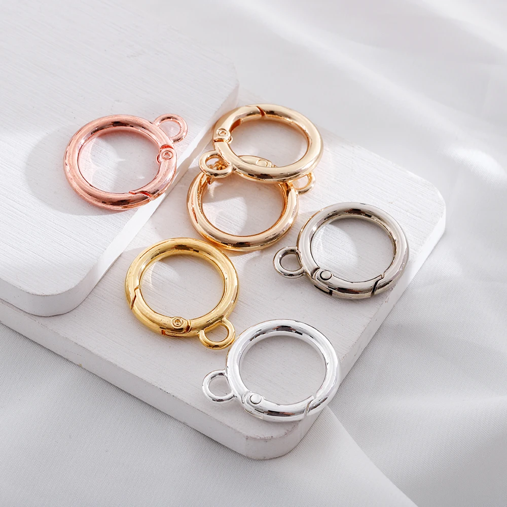 5Pcs-Lot-Alloy-O-Ring-Spring-Clasps-Openable-Round-Carabiner-Keychain ...
