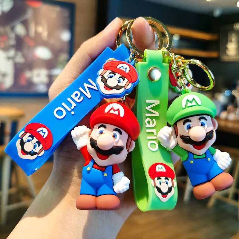 Super mario bros figuras de ação pvc chaveiro brinquedos luigi koopa ...