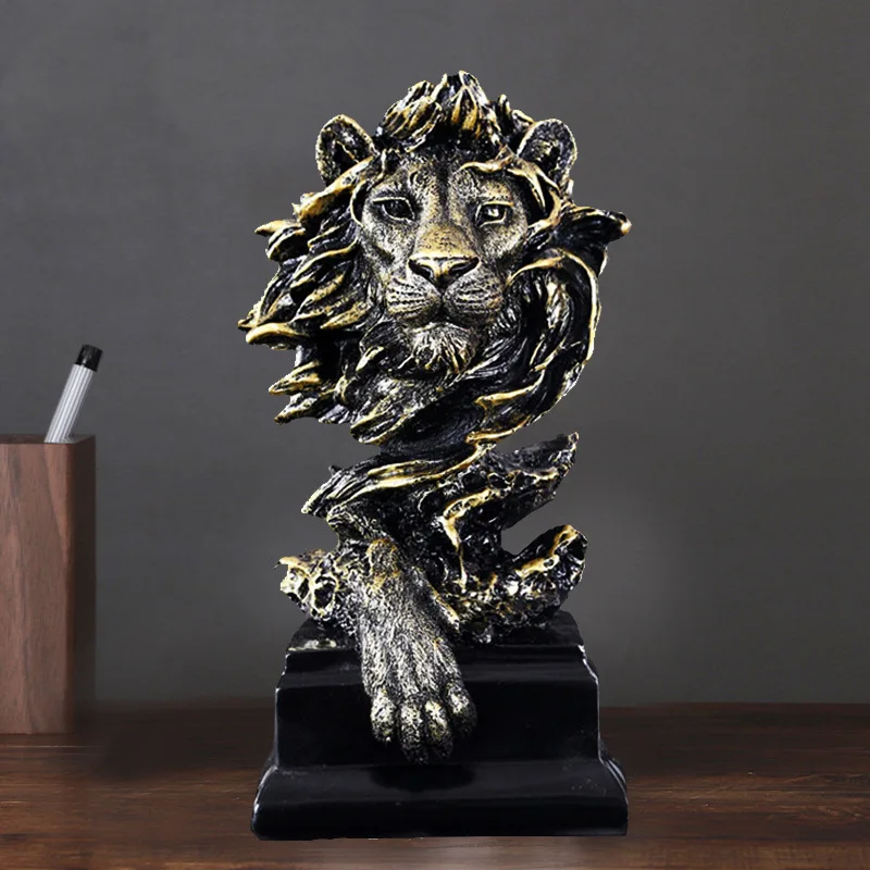 American-creative-lion-head-ornaments-Home-Resin-decoration-Office ...