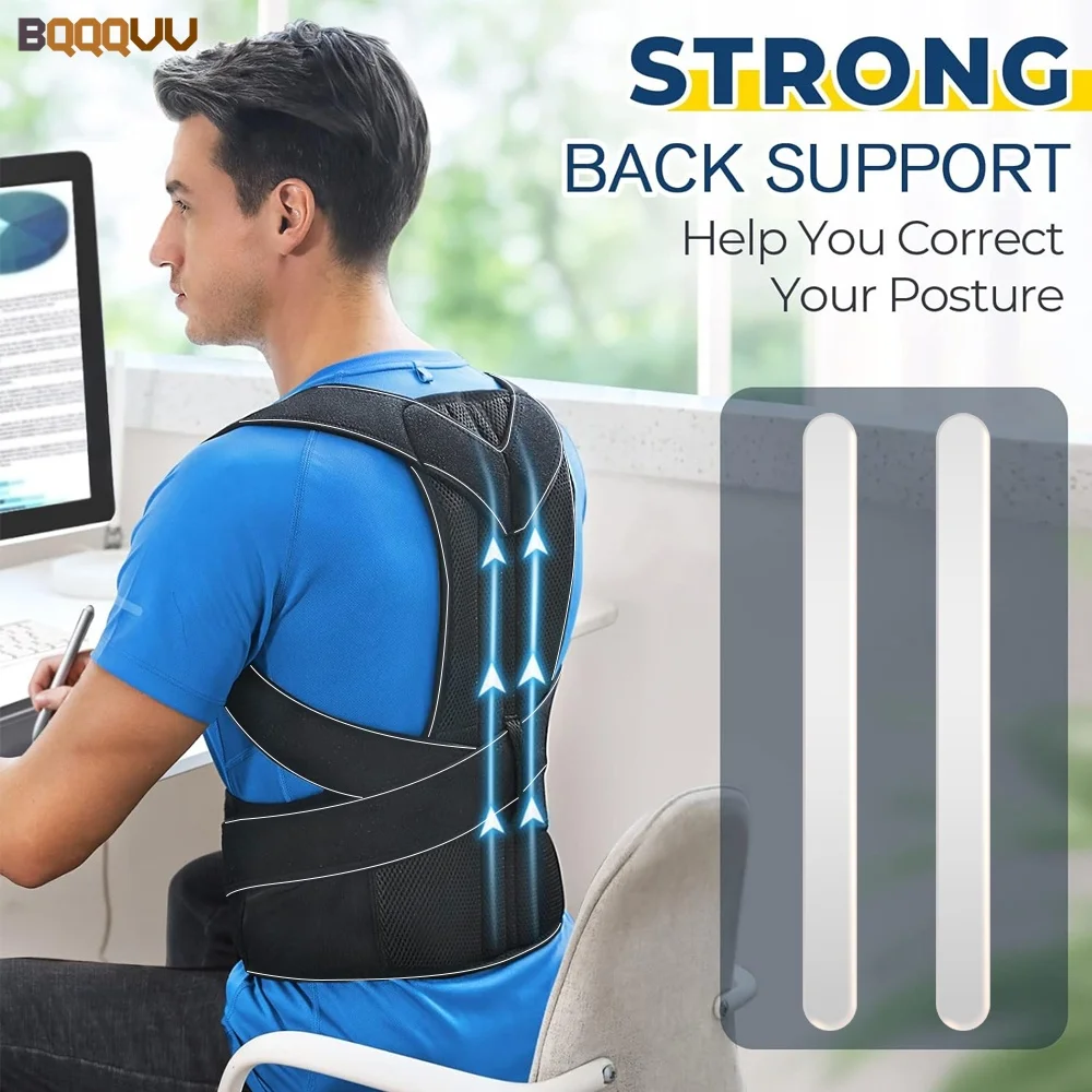 1PC Back Brace Posture Corrector for Women and Men, Adjustable Full ...
