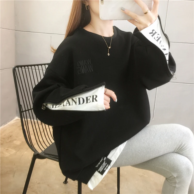 Women-Long-Sleeve-Zipper-Loose-Harajuku-Streetwear-Sweatshirt-Female ...