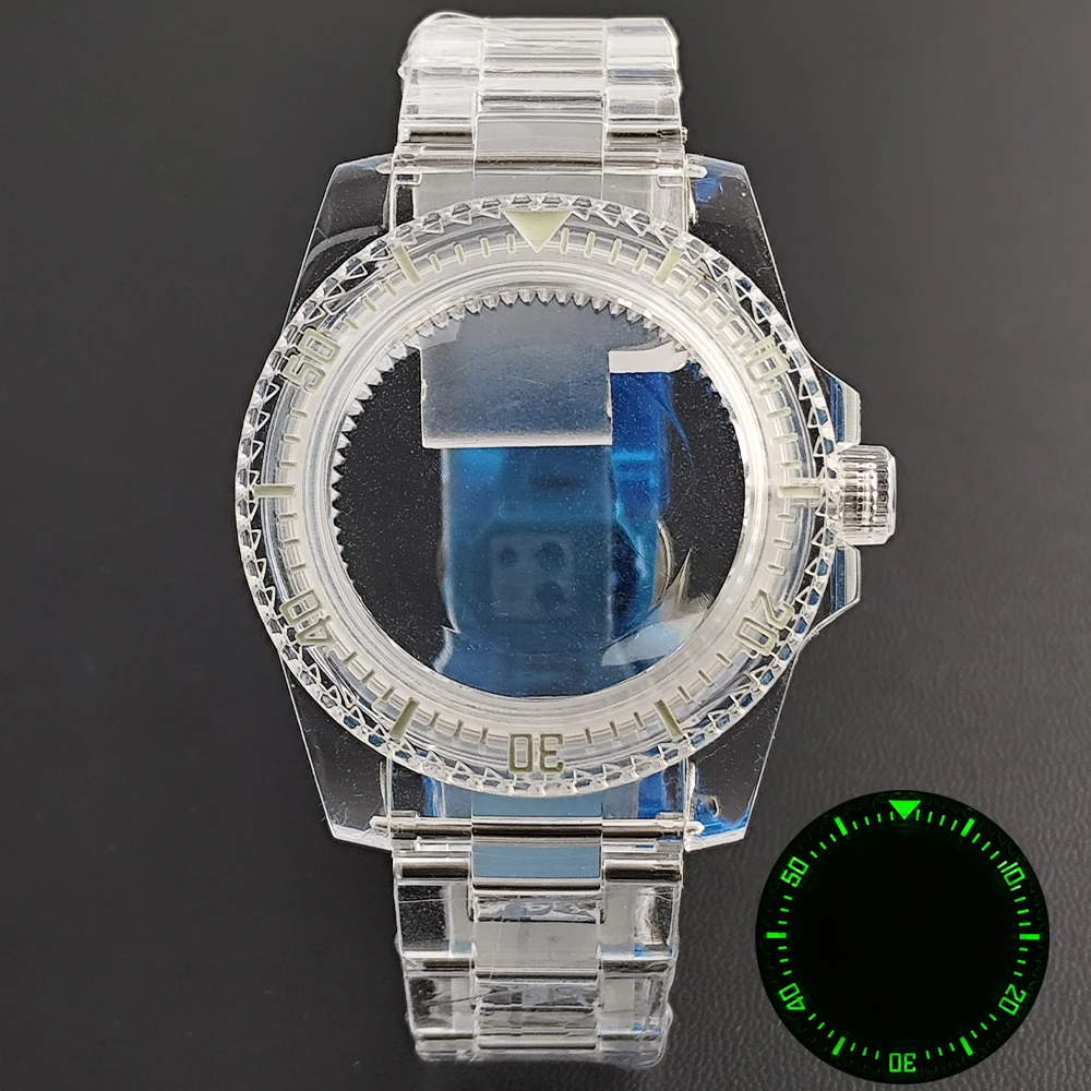 NH35 GMT 40.5mm Watch Case Men's Transparent Case Fits NH34 NH35 NH38 ...
