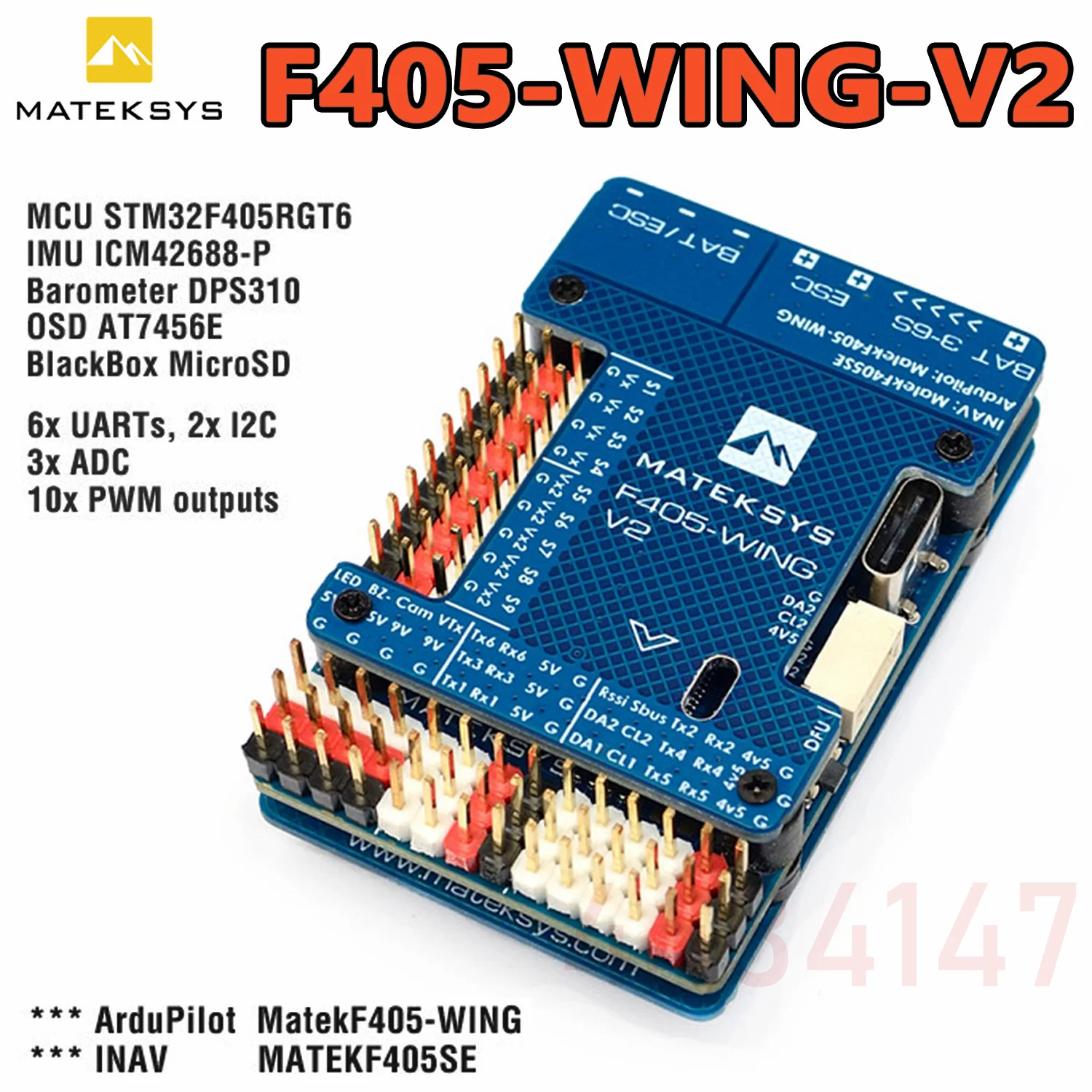 Matek-MATEKSYS-F405-WING-V2-STM32F405RGT6-Flight-Controller-Built-in ...