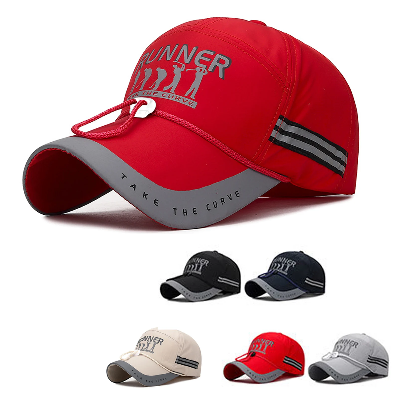 Men-s-Peaked-Cap-Adjustable-Breathable-Sports-Cap-Extended-Brim ...