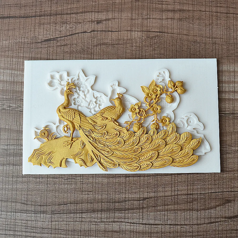 Peacock-Silicone-Mold-Fondant-Mold-Cake-Chocolate-Chewing-Gum ...