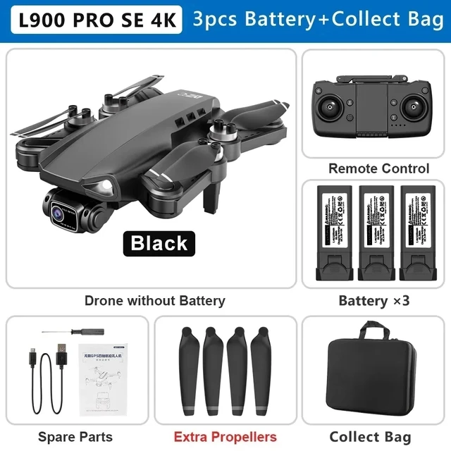 L900 Pro SE MAX GPS Drone 4K Professional Dual HD Camera 5G FPV 360 ...