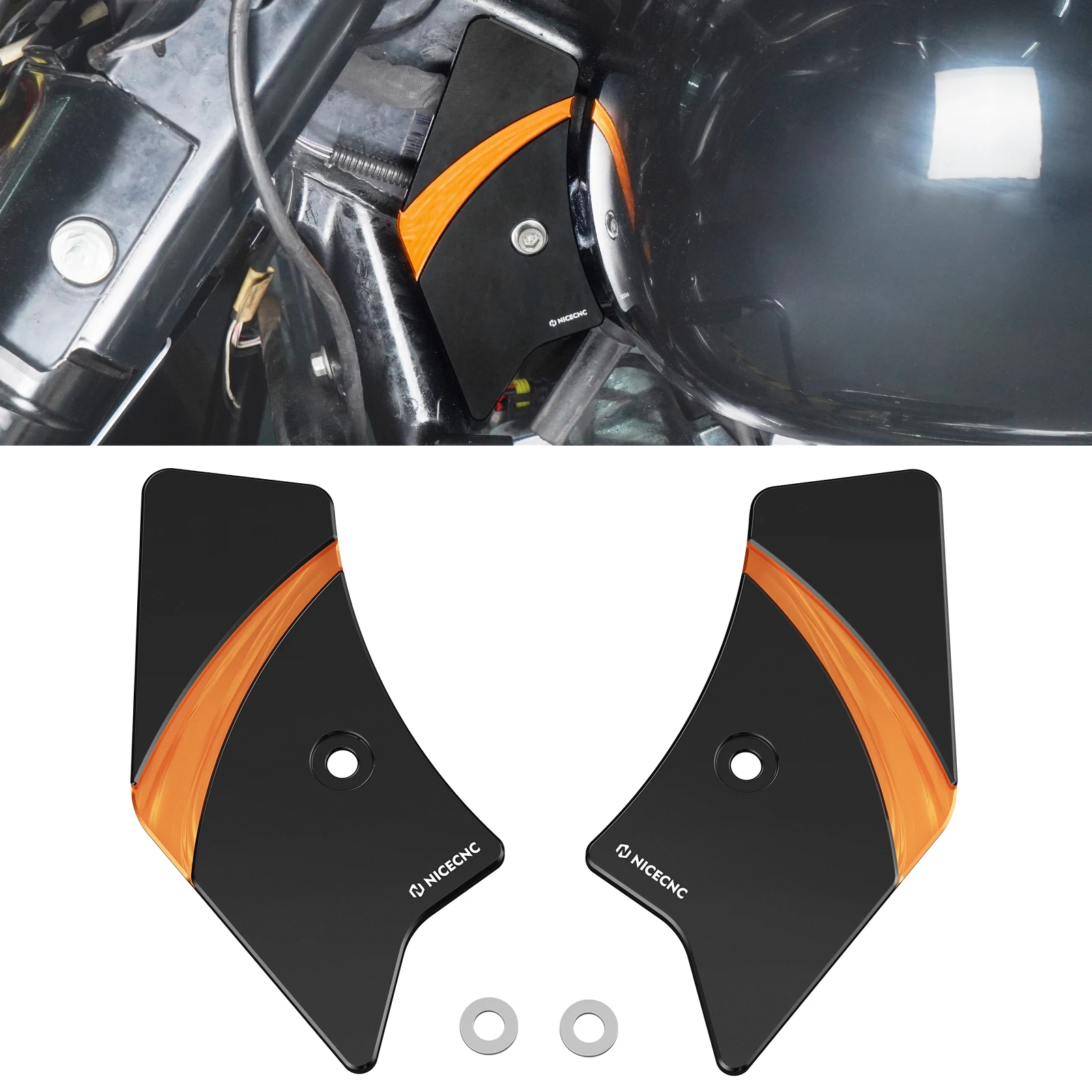 Frame-Steering-Neck-Covers-Protectors-For-Harley-Road-King-Electra ...