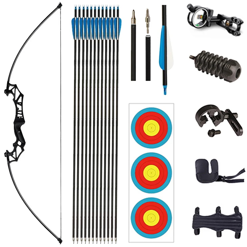 45-50LBS-Archery-Arrow-Bow-Direct-Pull-Bow-Alloy-Handle-Mixed-Carbon ...