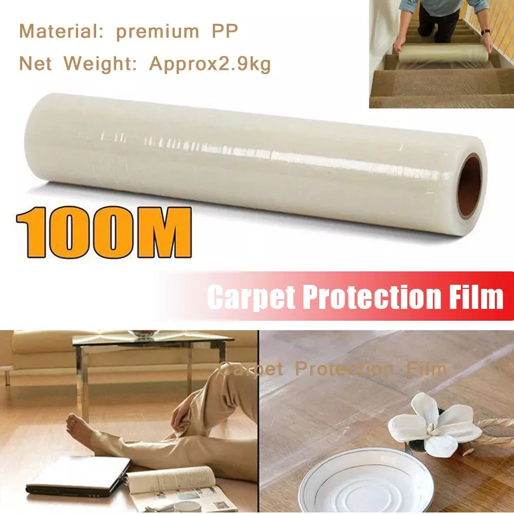 Good-Quality-60-Micron-Thick-Self-Adhesive-Carpet-Floor-Protector-Clear ...