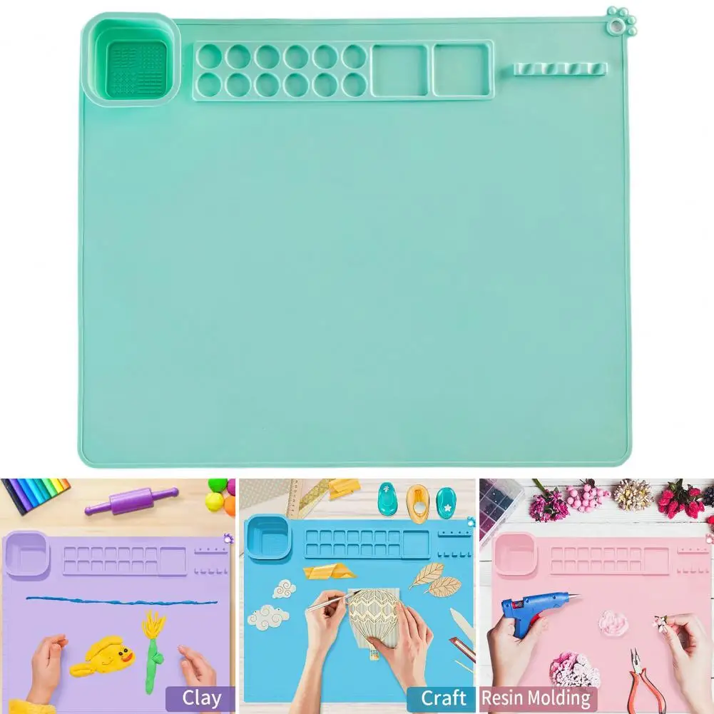 Painting-Mat-Non-stick-Silicone-Art-Mat-with-Washing-Cup-Kids-DIY ...