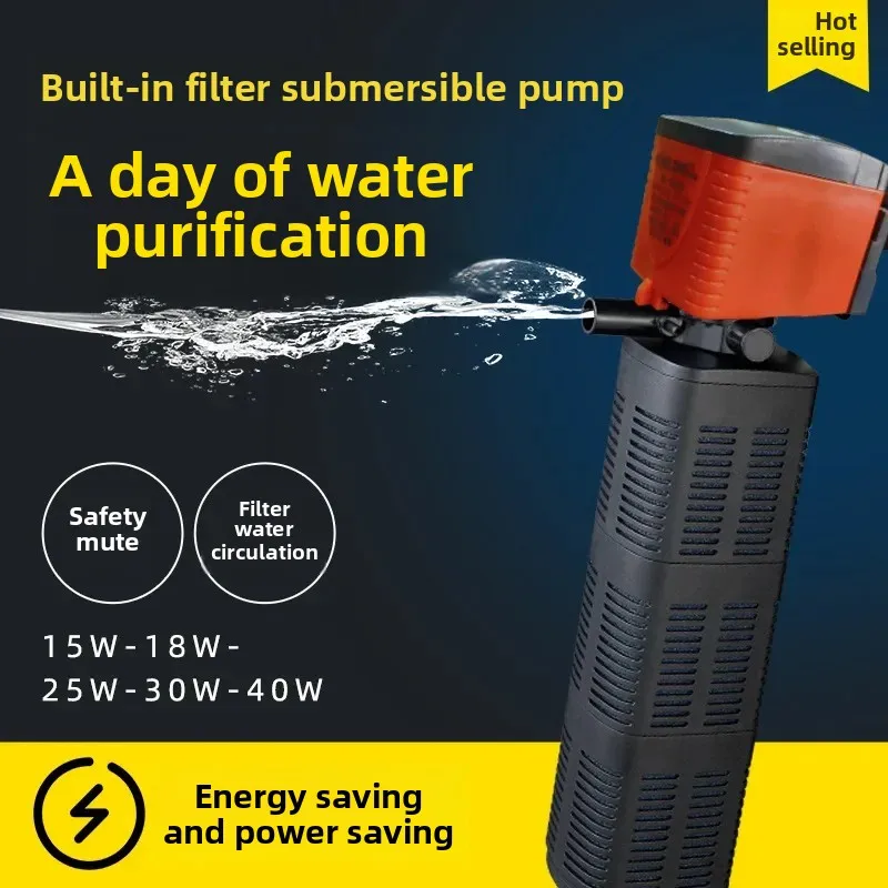 Xilong-F080 Submersible Pump for Fish Tank, Built-in Filtration ...