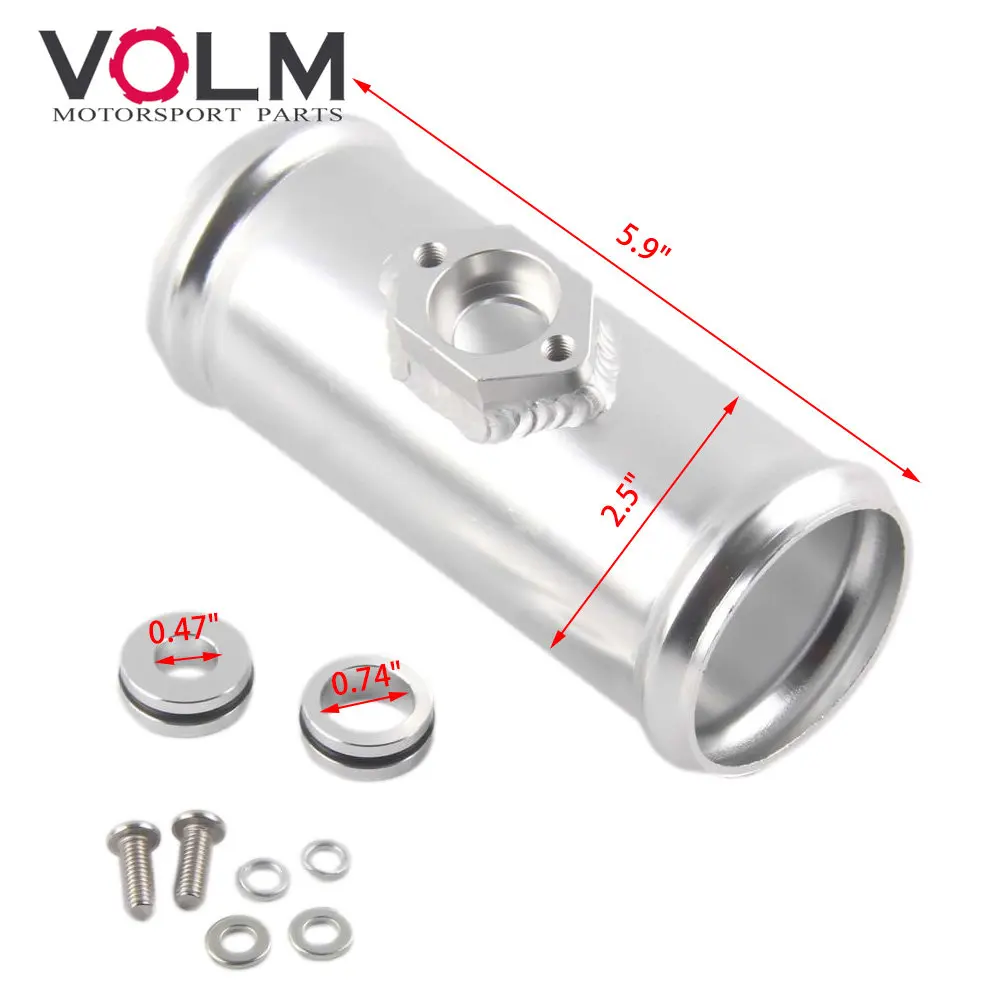 어댑터가 있는 알루미늄 플랜지 파이프, 제타 골프 비틀 A4 MK4 1.8T 맵 센서 플랜지에 적합, 2.5 인치, 63mm ...