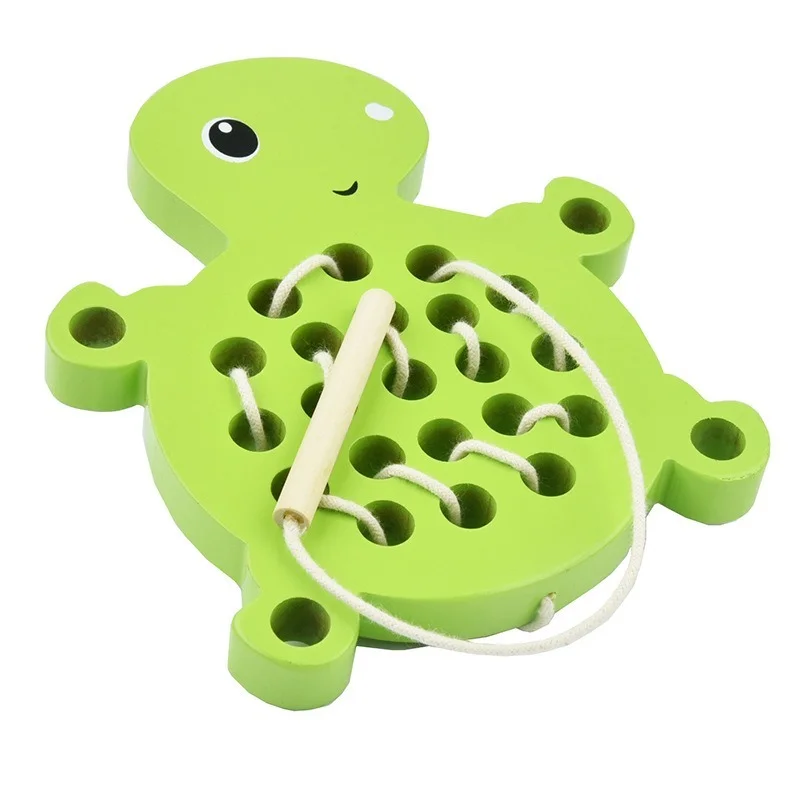 Children-s-Wooden-Toy-Turtle-Starfish-Whale-Threading-Board-Threading ...