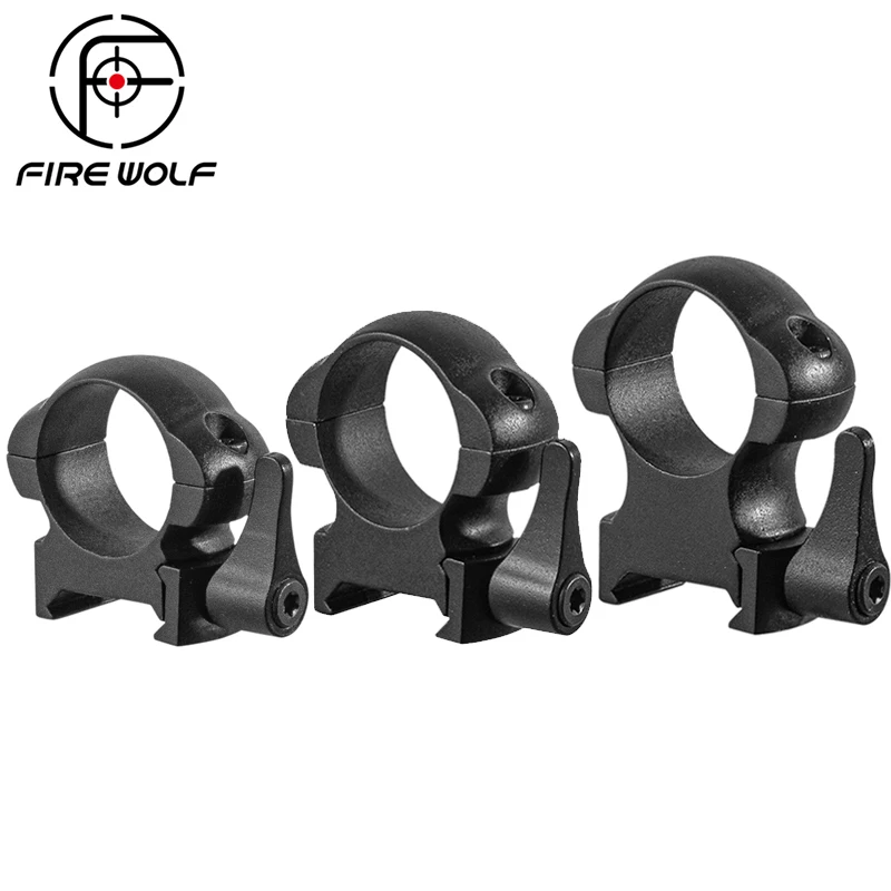 FIRE-WOLF-2Pcs-Set-Steel-Scope-25-4mm-Rings-Quick-Release-Low-Medium ...