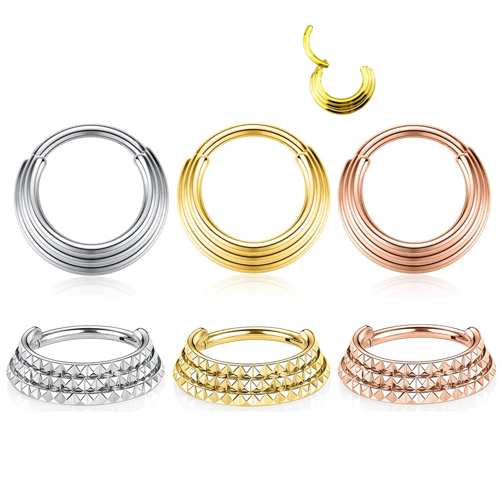 316L-Surgical-Steel-Segment-Helix-Cartilage-Earring-3-Layer-Septum-Nose ...