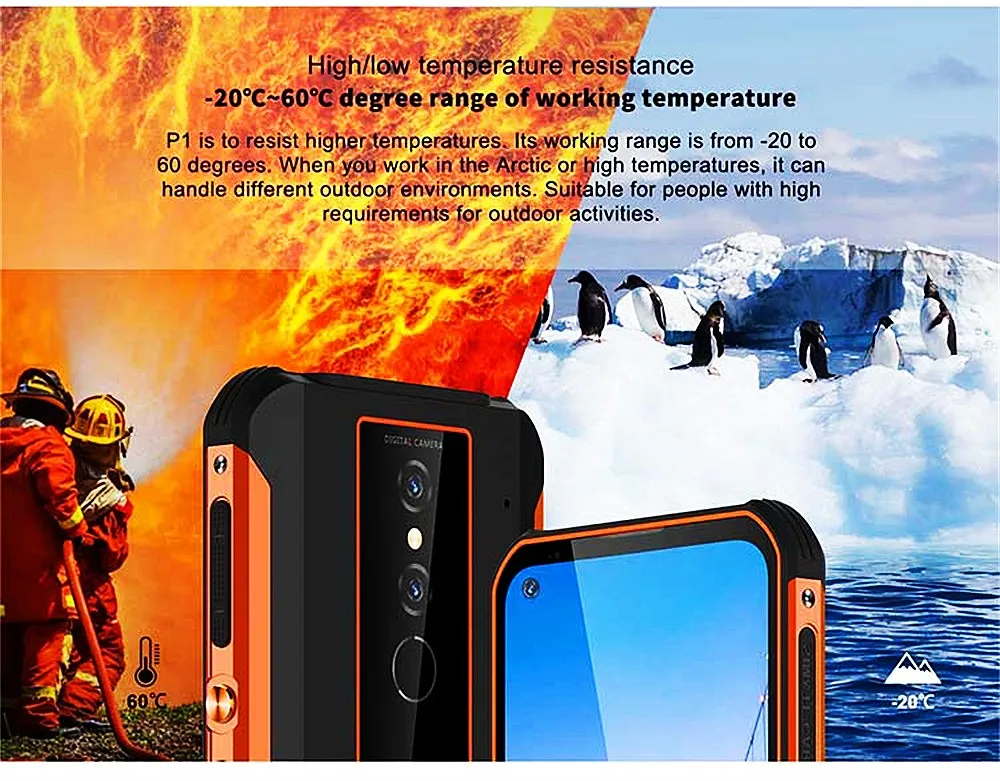 PHONEMAX P1 RAM 4GB ROM 128GB Rugged Smartphone LTE 4G Android 10 ...