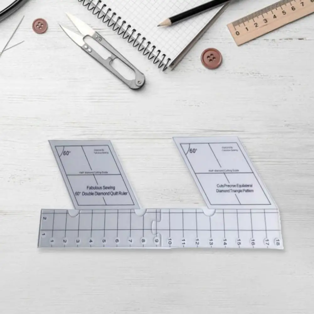 Quilting-Ruler-Useful-60-Degree-Double-Diamond-Quilt-Ruler-Template ...