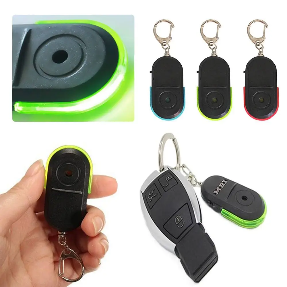 Mini With LED Light Car Key Finder Whistle Sound Locator Keychain Anti ...